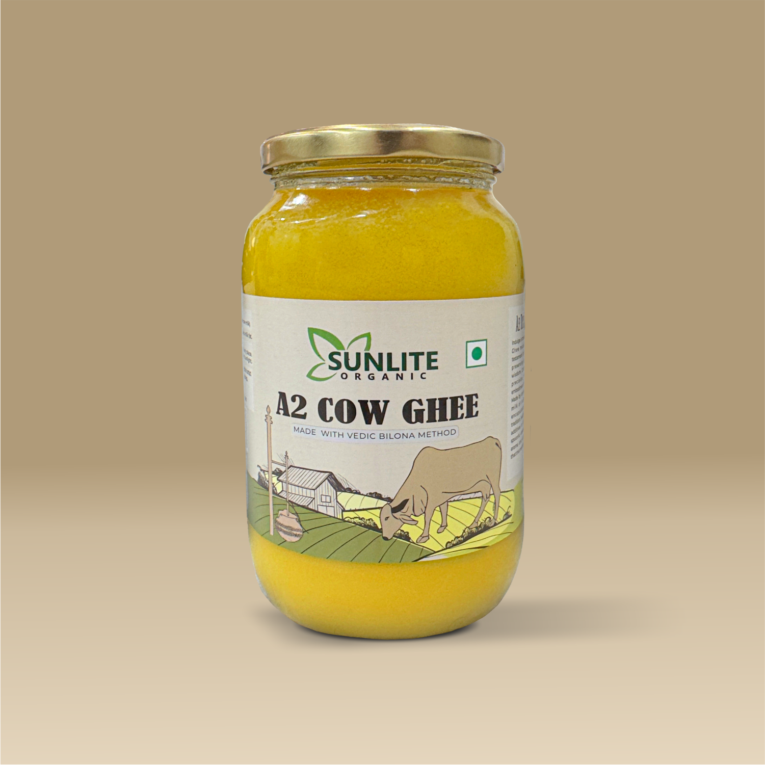 Sunlite Organic A2 Desi Cow Ghee Glass Bottle I Indian Origin Non-GMO